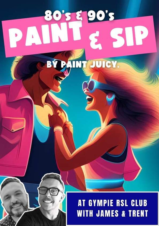 80's & 90's PAINT AND SIP PARTY – Paint Juicy - Paint and Sip